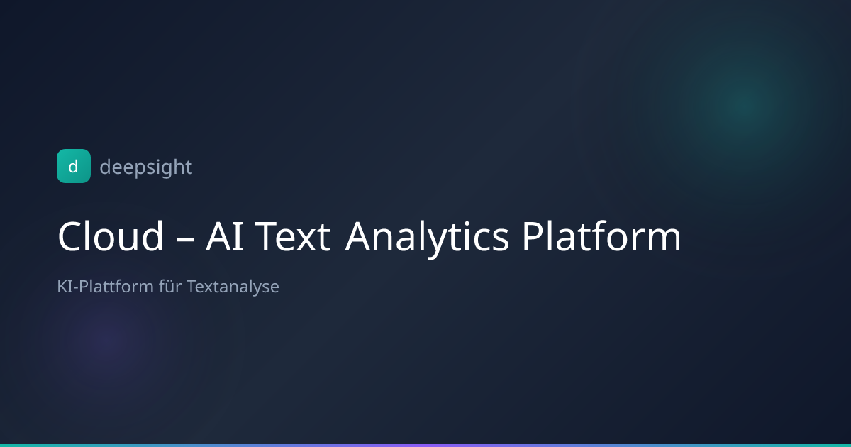 Cloud – AI Text Analytics Platform | deepsight